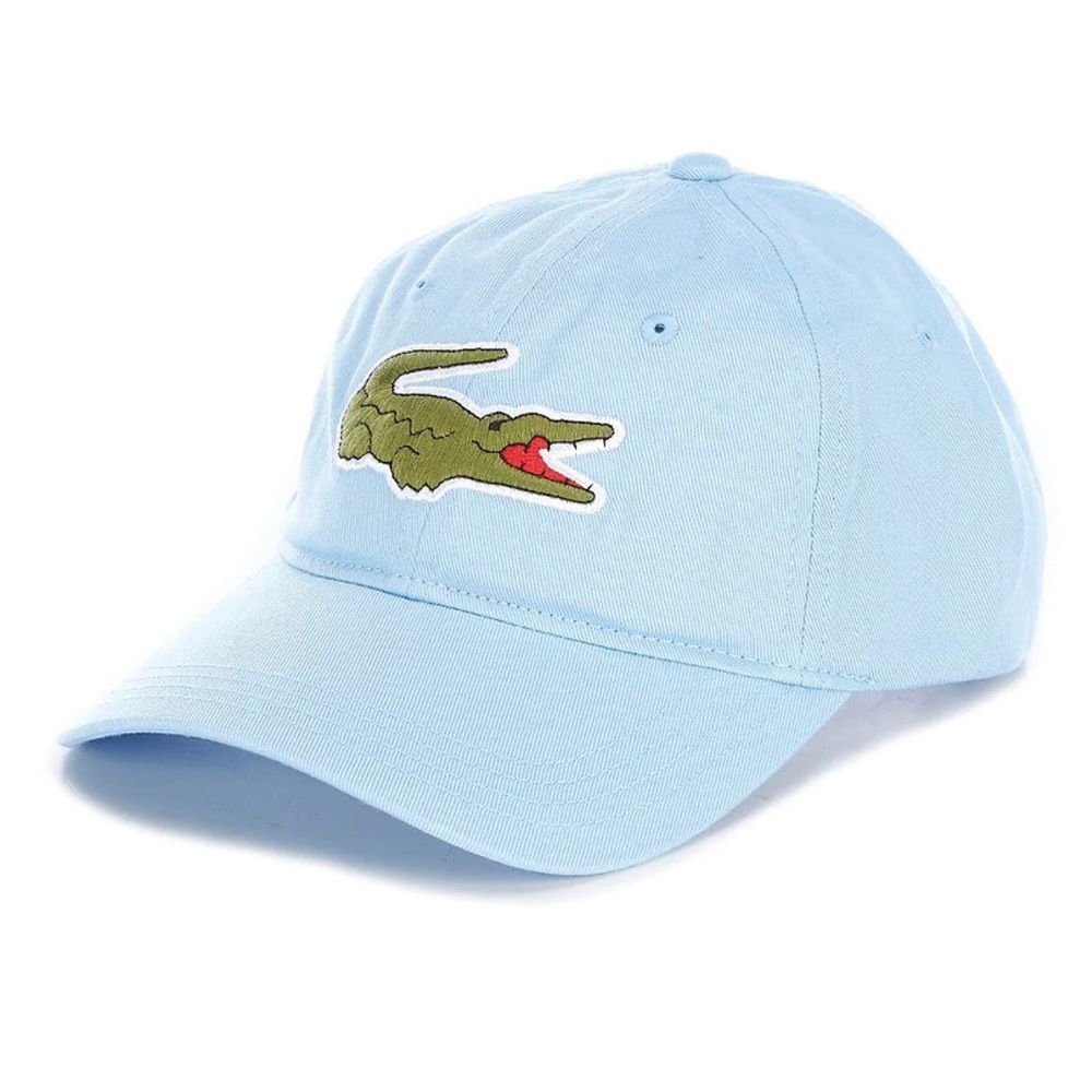 Lacoste Big Croc Crocodile Baby Blue Hat Cap Leather … - Gem